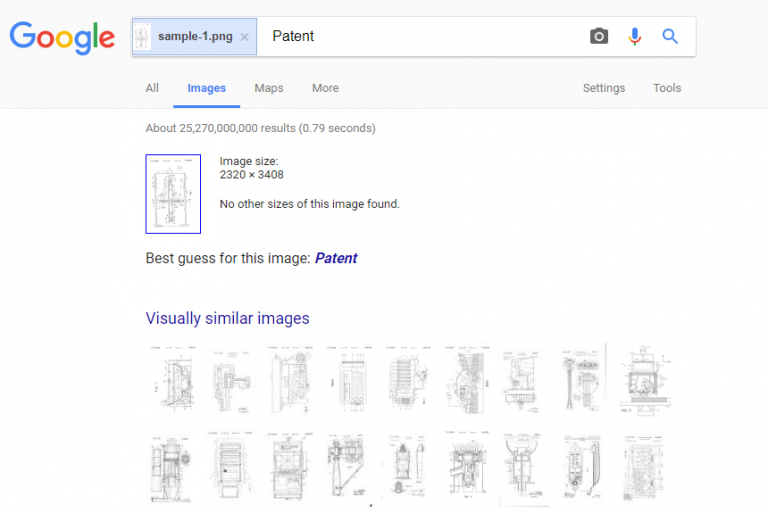 Patent Searching Through Reverse Image Search Engines