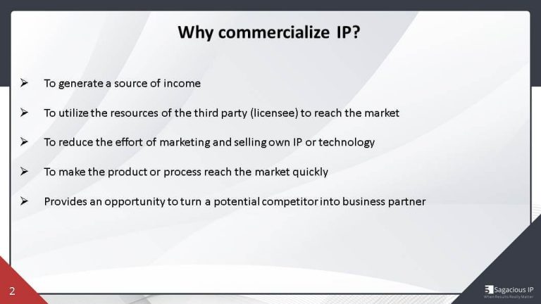 Best Practices on IP and Technology Commercialization - Sagacious IP